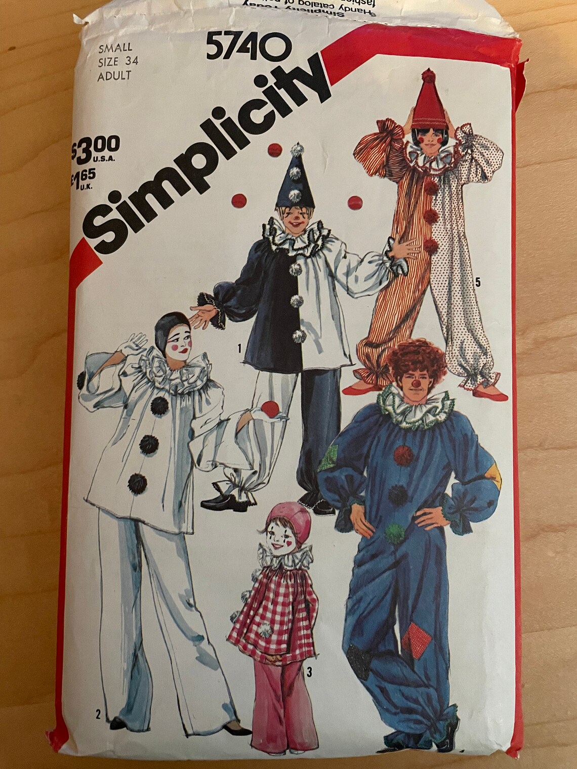 Simplicity 5740 Pattern CUT Complete 1980s Traditional Clown - Etsy