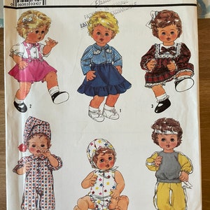 Simplicity 8376 Pattern UNCUT 1980s Vintage Wardrobe for Baby Dolls in ...