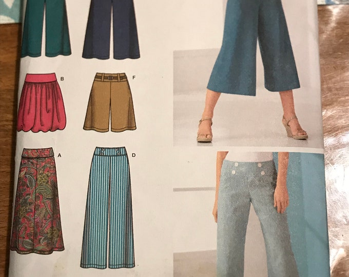 Simplicity 4237 Pattern UNCUT Easy to Sew Yoked Pants or Flared Cropped ...