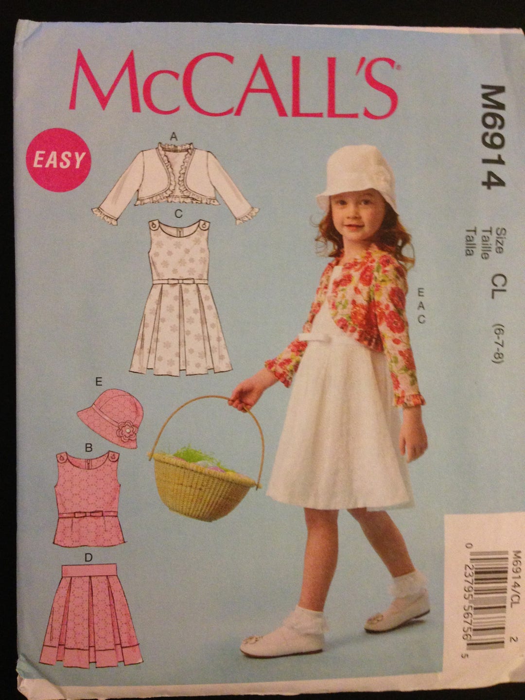 Mccalls M6914 6914 Pattern UNCUT Easy Girl's Sleeveless Flared Dress ...