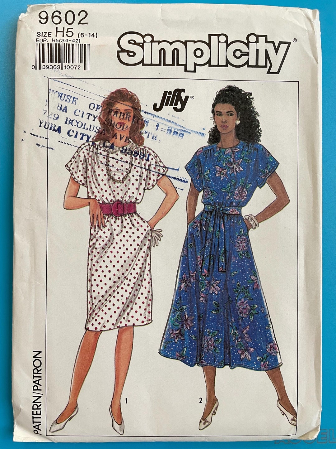 Simplicity 9602 Pattern UNCUT Vintage 1990 Extended Shoulder Jewel Neck ...