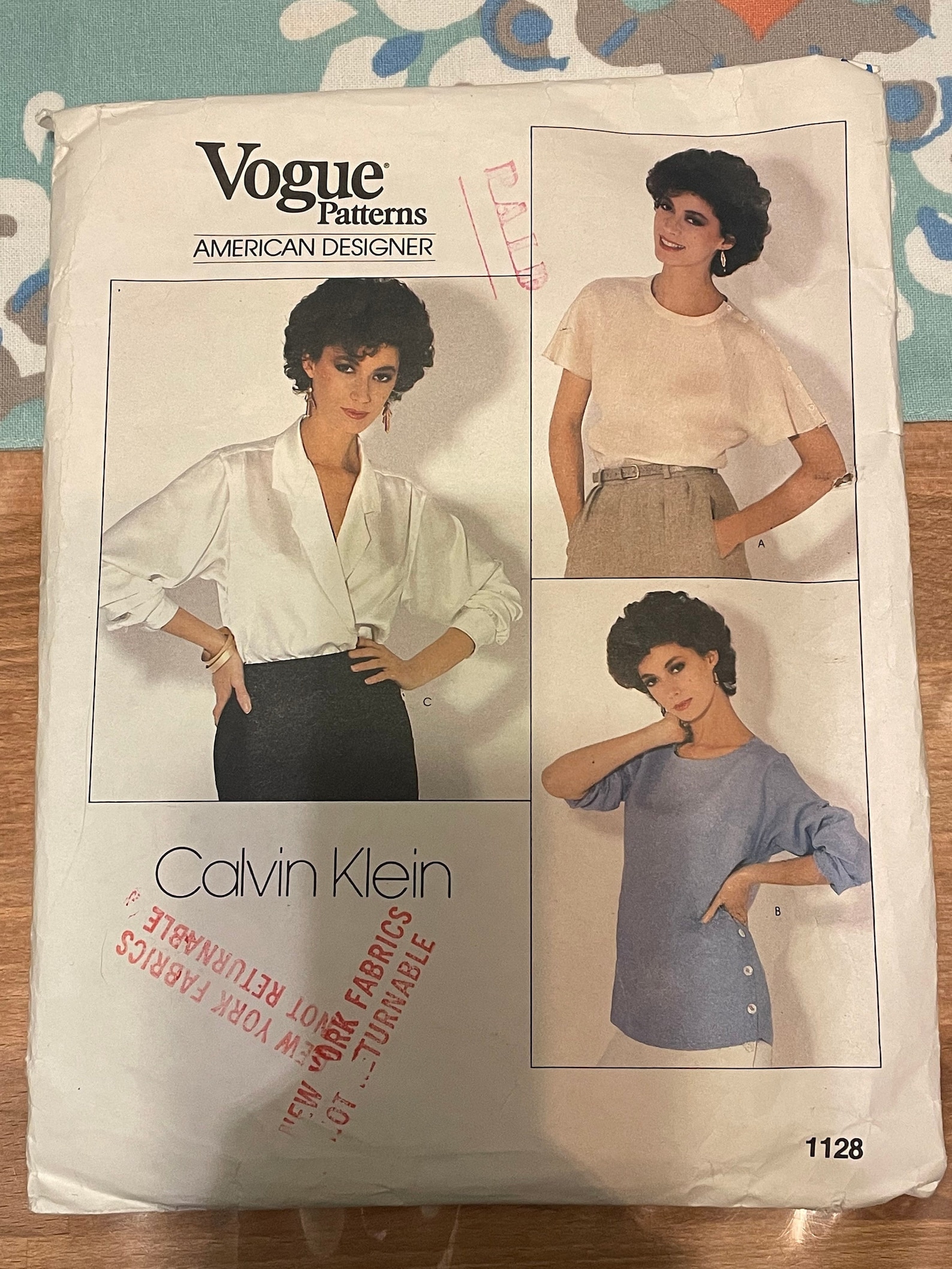 Vogue 1128 Pattern CUT Complete 1990s Vintage American Designer Calvin ...