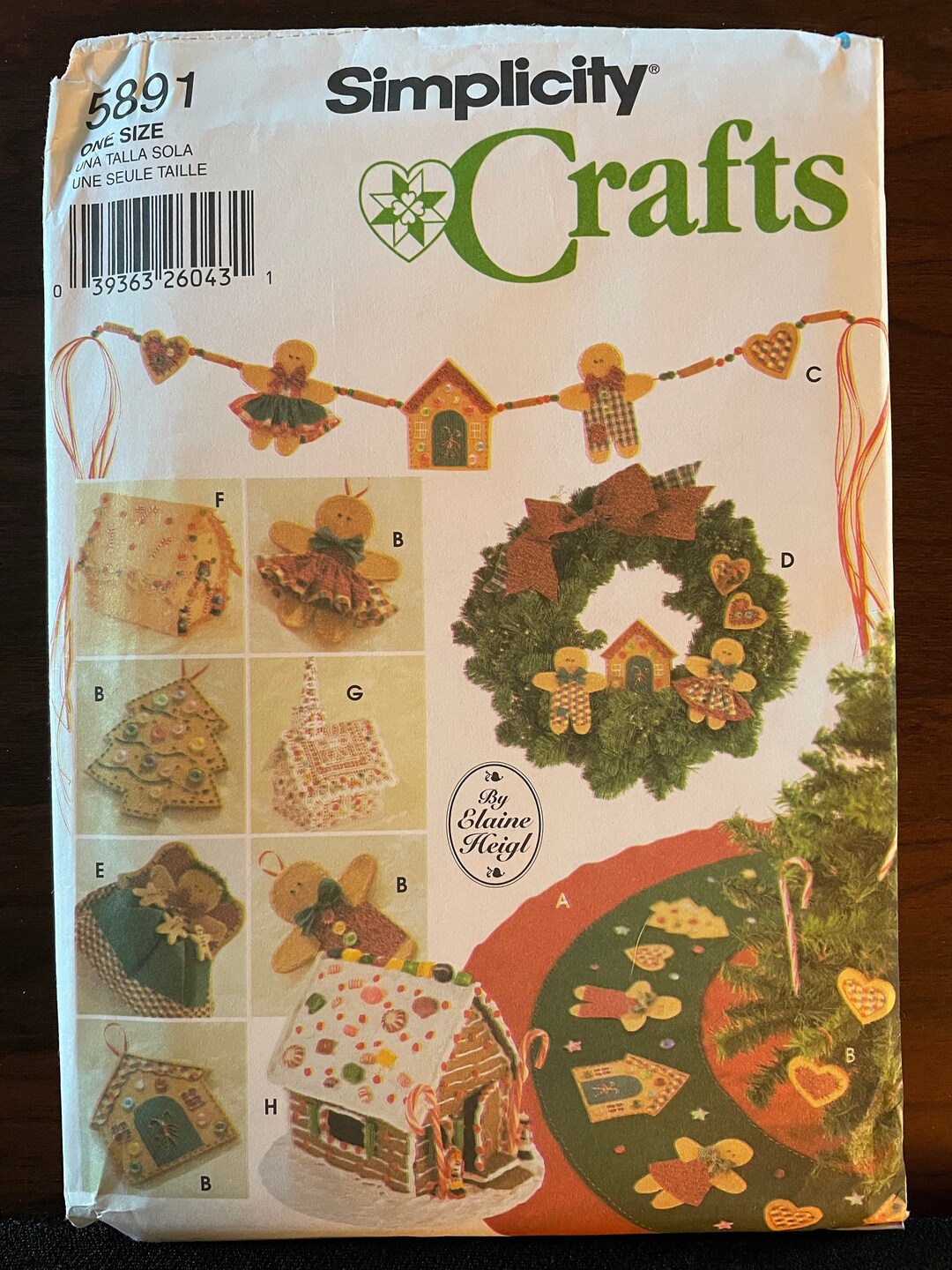 Simplicity 5891 Pattern Elaine Heigl Christmas Crafts No Sew Tree ...
