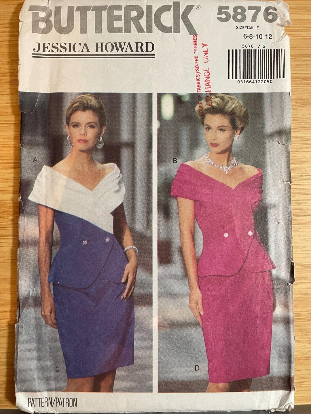 Butterick 5876 Pattern UNCUT 1990s Vintage Jessica Howard Double ...