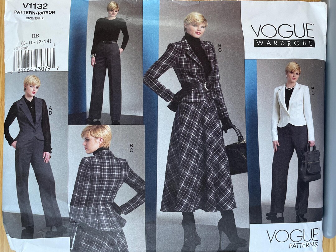 Vogue V1132 1132 Pattern UNCUT Wardrobe Suit Style Sleeveless Vest ...