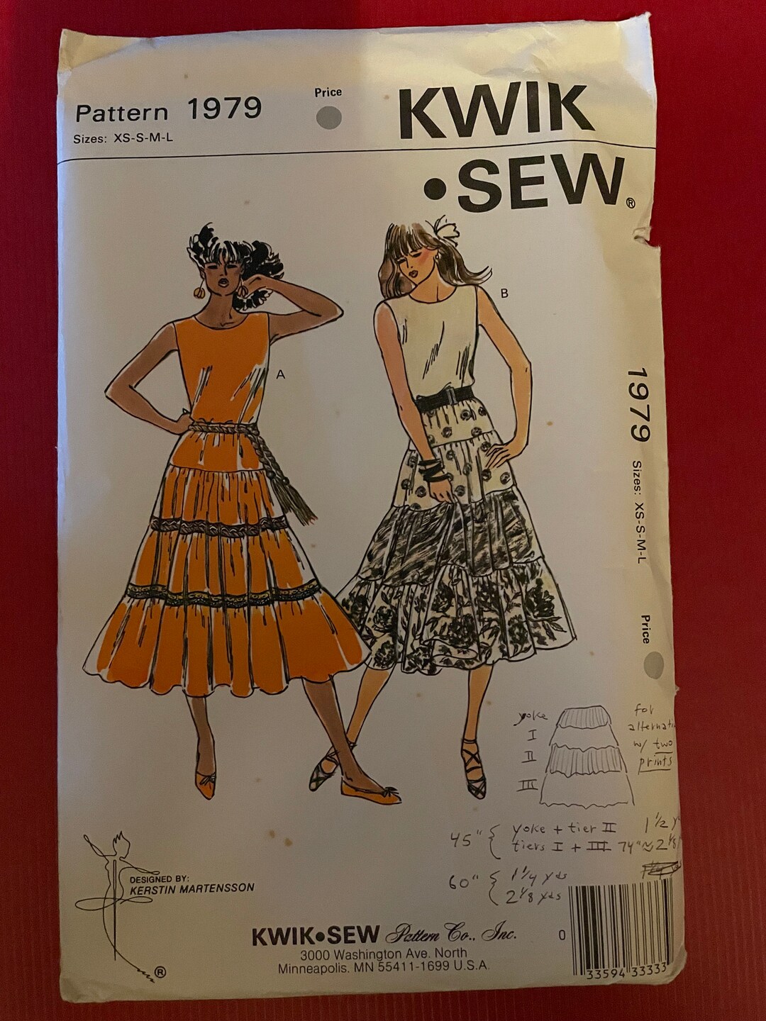 Kwik Sew 1979 Pattern UNCUT 1990s Vintage Sleeveless Round Neck Top and ...