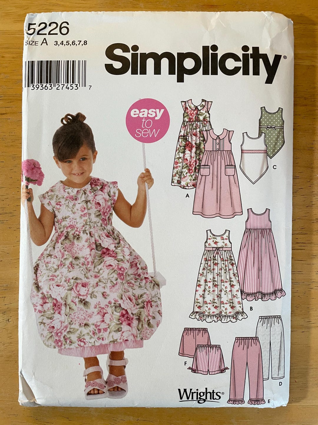Simplicity 5226 Pattern UNCUT Vintage 2000s Easy Girl's Tea Length ...
