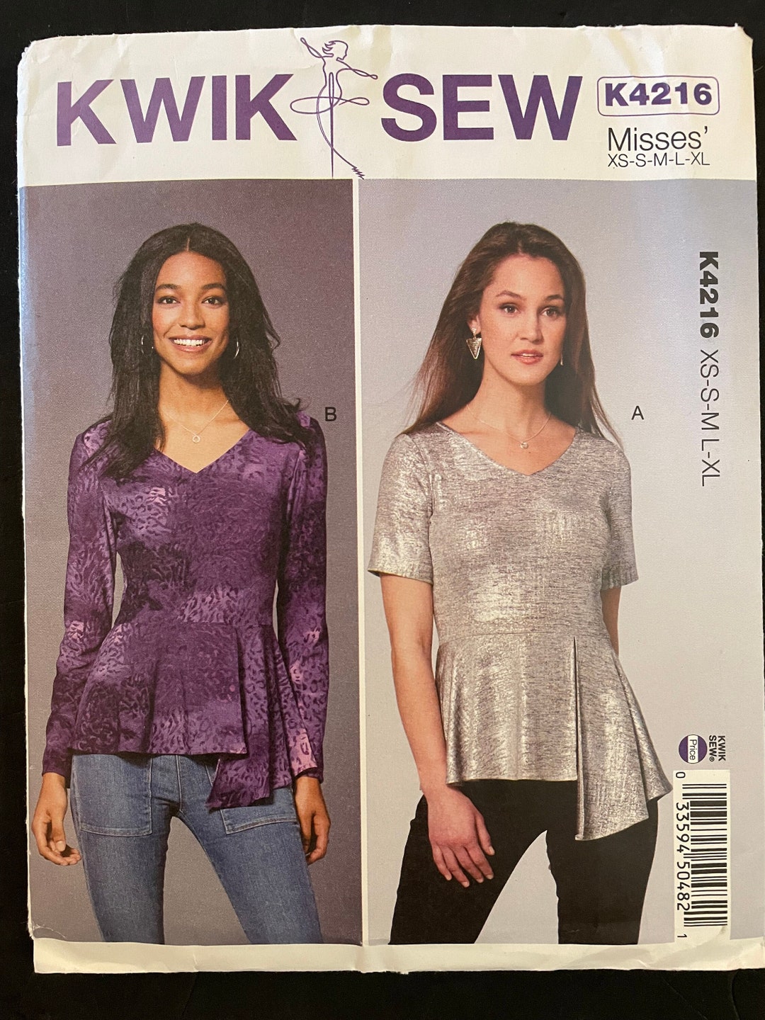 Kwik Sew K4216 4216 Pattern UNCUT Stretch Knit Pullover Tops V Neck ...