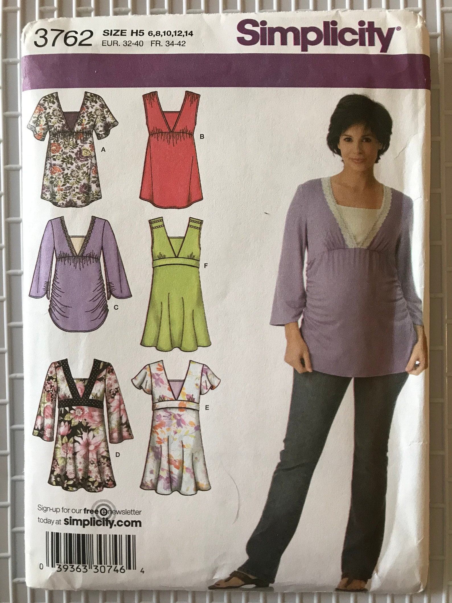 Simplicity 3762 Pattern Maternity Woven or Stretch Knit Tunic | Etsy