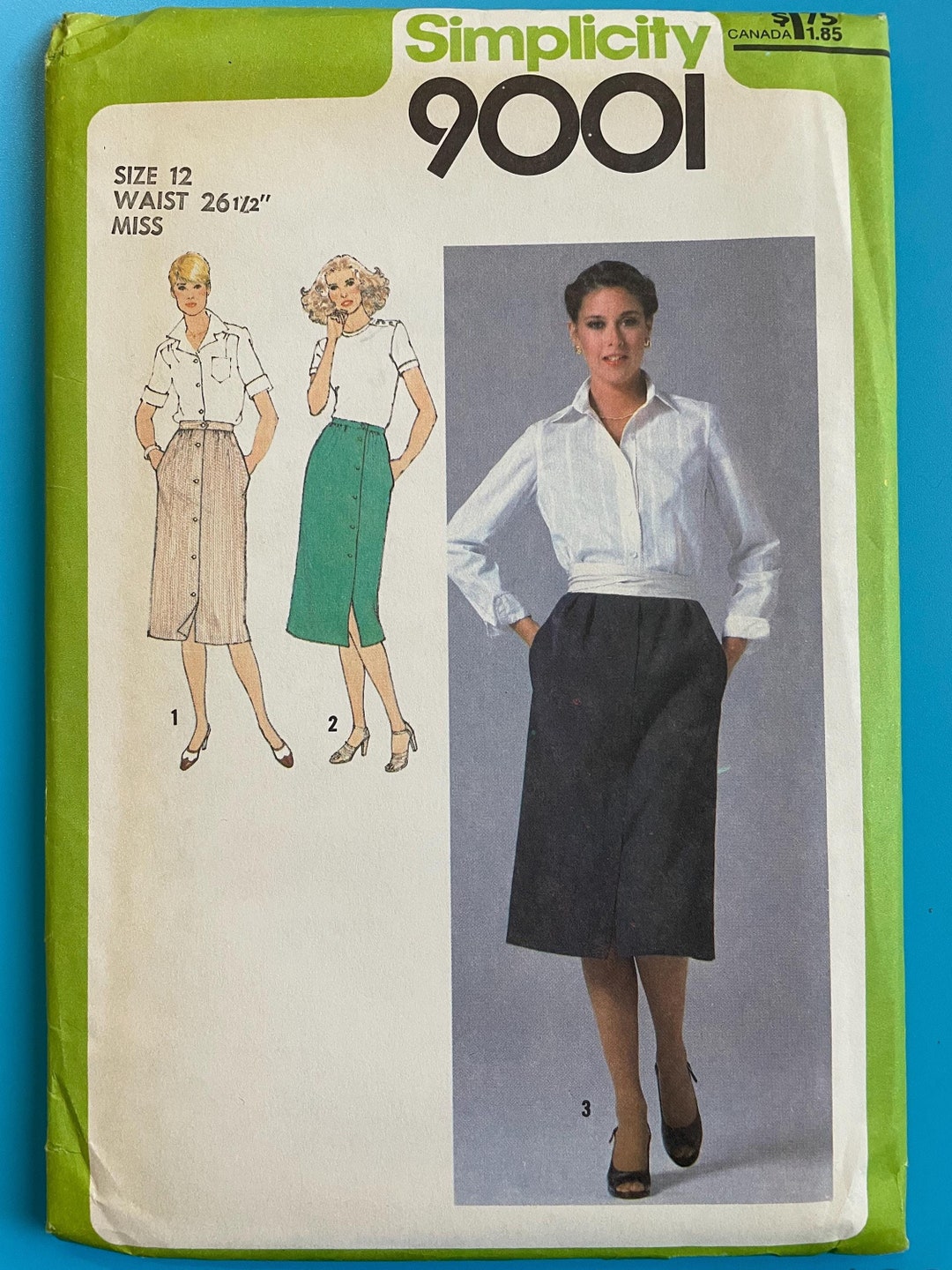 Simplicity 9001 Pattern UNCUT 1970s Vintage Waistband Pockets Side ...