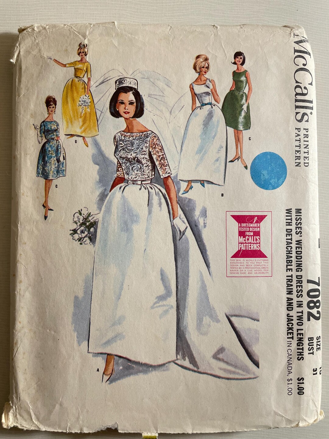 Mccalls 7082 Pattern CUT Complete Some Alterations 1960s Vintage ...