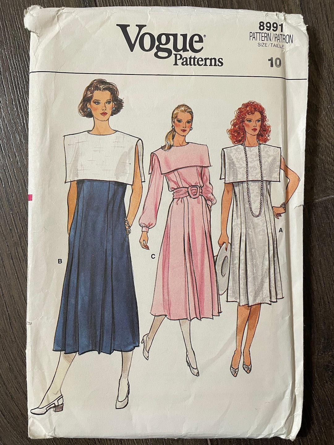 Vogue 8991 Pattern UNCUT 1980s Vintage Sleeveless Long Gathered Sleeve ...