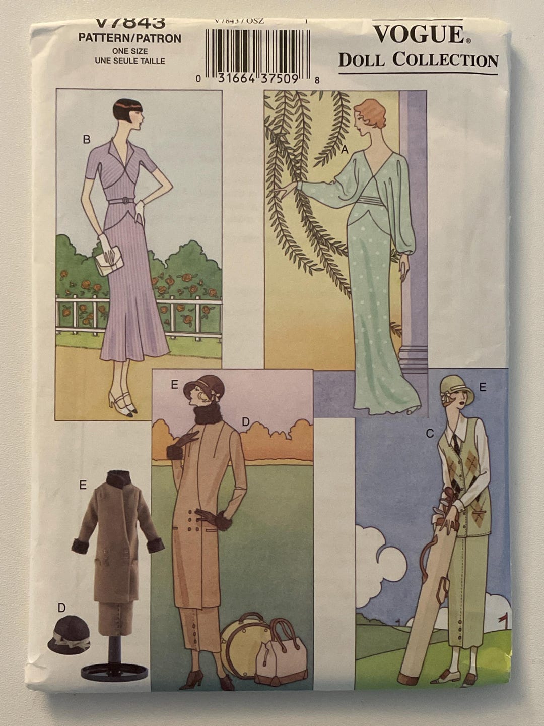 Vogue V7843 7843 Pattern CUT Complete Vintage 2000s Retro 1930s 1920s ...