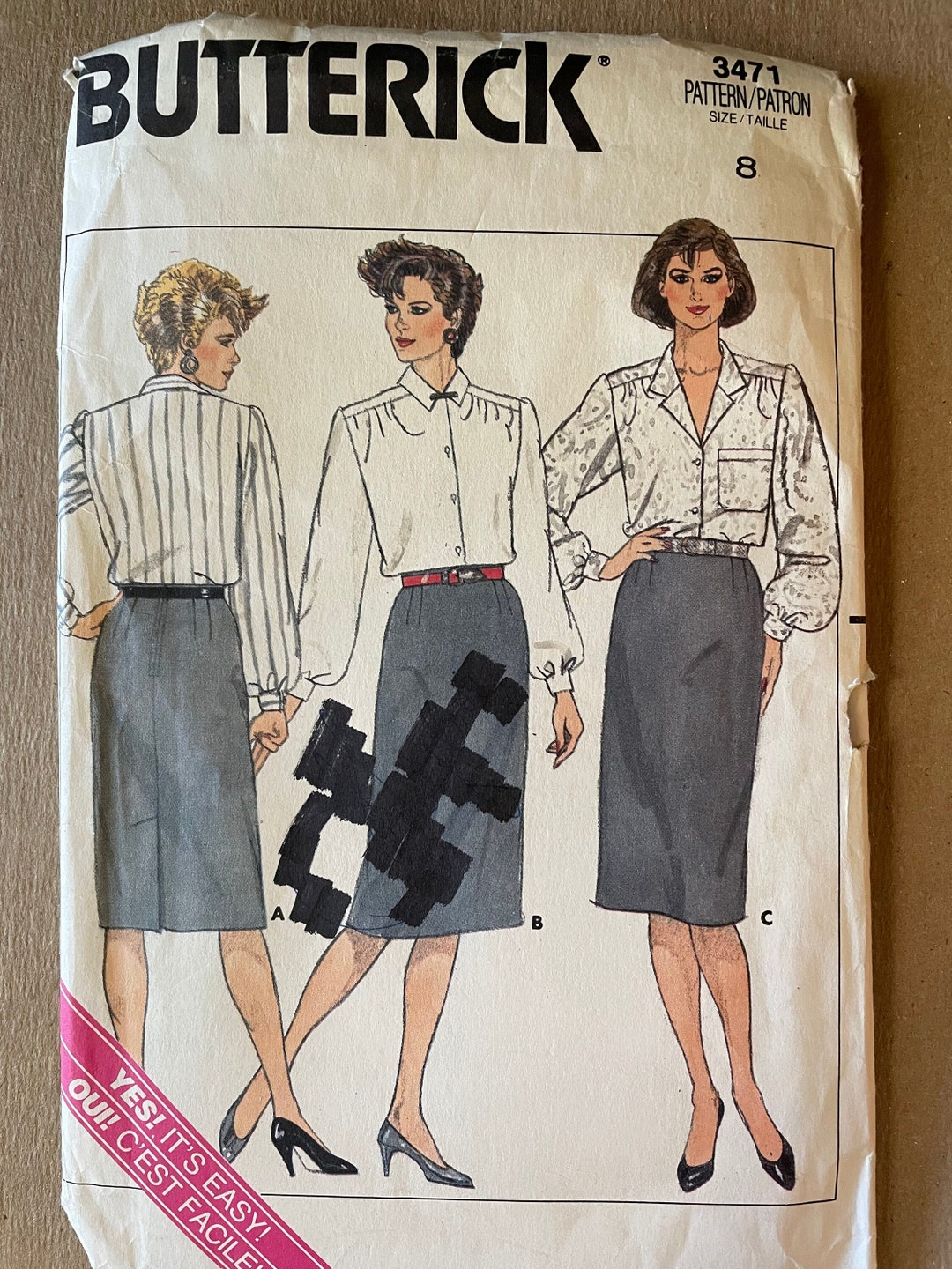 Butterick 3471 Pattern UNCUT Easy Lined Straight Skirt Dart - Etsy
