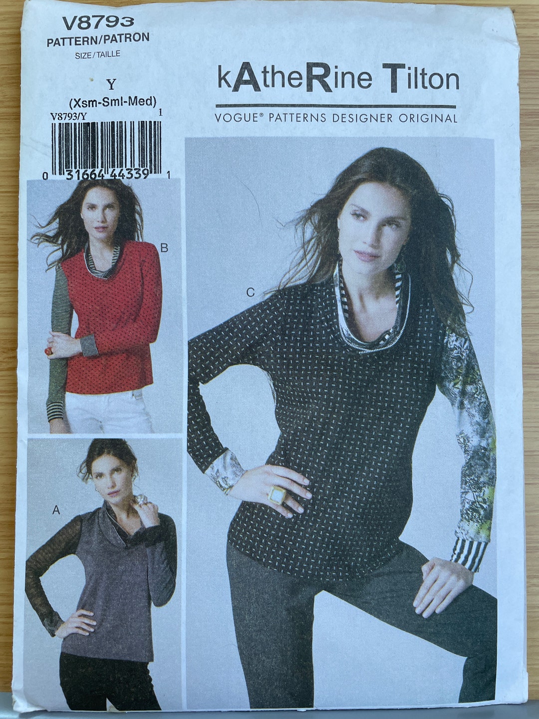 Vogue V8793 8793 Pattern UNCUT Katherine Tilton Easy Stretch Knit Top ...