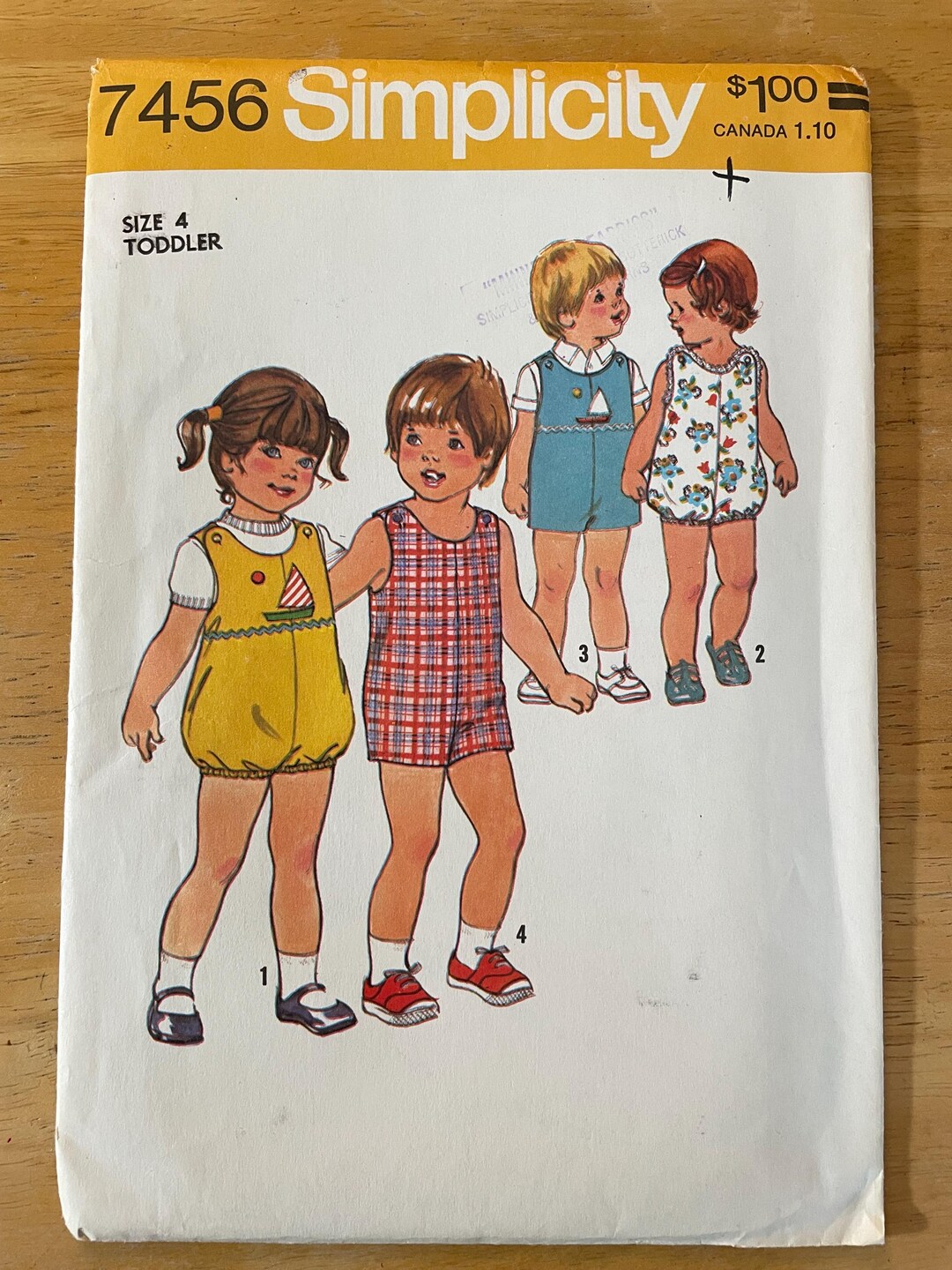 Simplicity 7456 Pattern UNCUT 1970s Simple to Sew Child's Shoulder ...