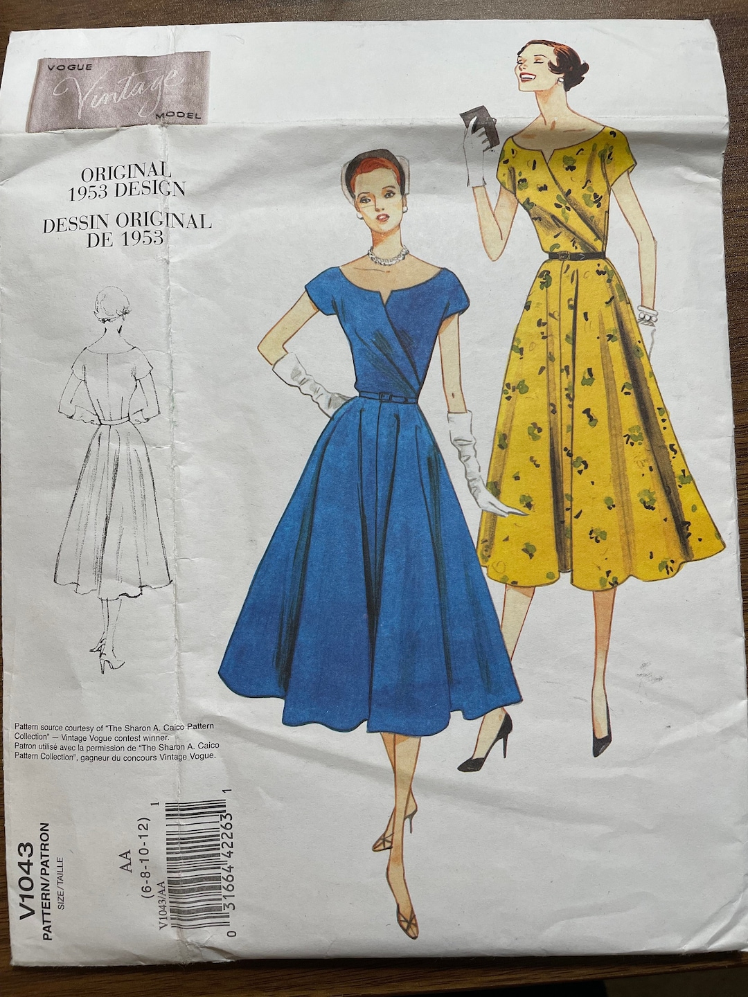 Vogue V1043 1043 Pattern UNCUT Original Design 1953 1950s Retro Fit ...