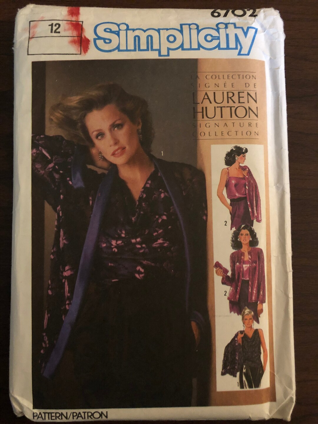 Simplicity 6702 Pattern UNCUT 1980s Vintage Lauren Hutton Signature ...
