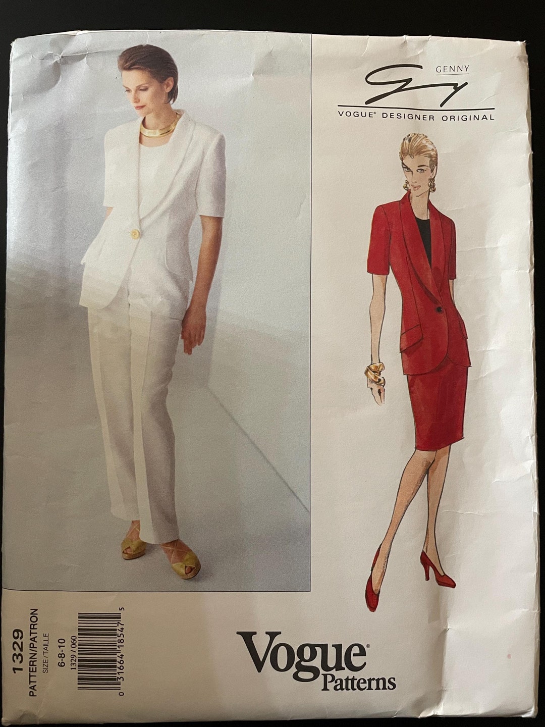 Vogue 1329 Pattern UNCUT 1990s Vintage Genny Designer Original Single ...