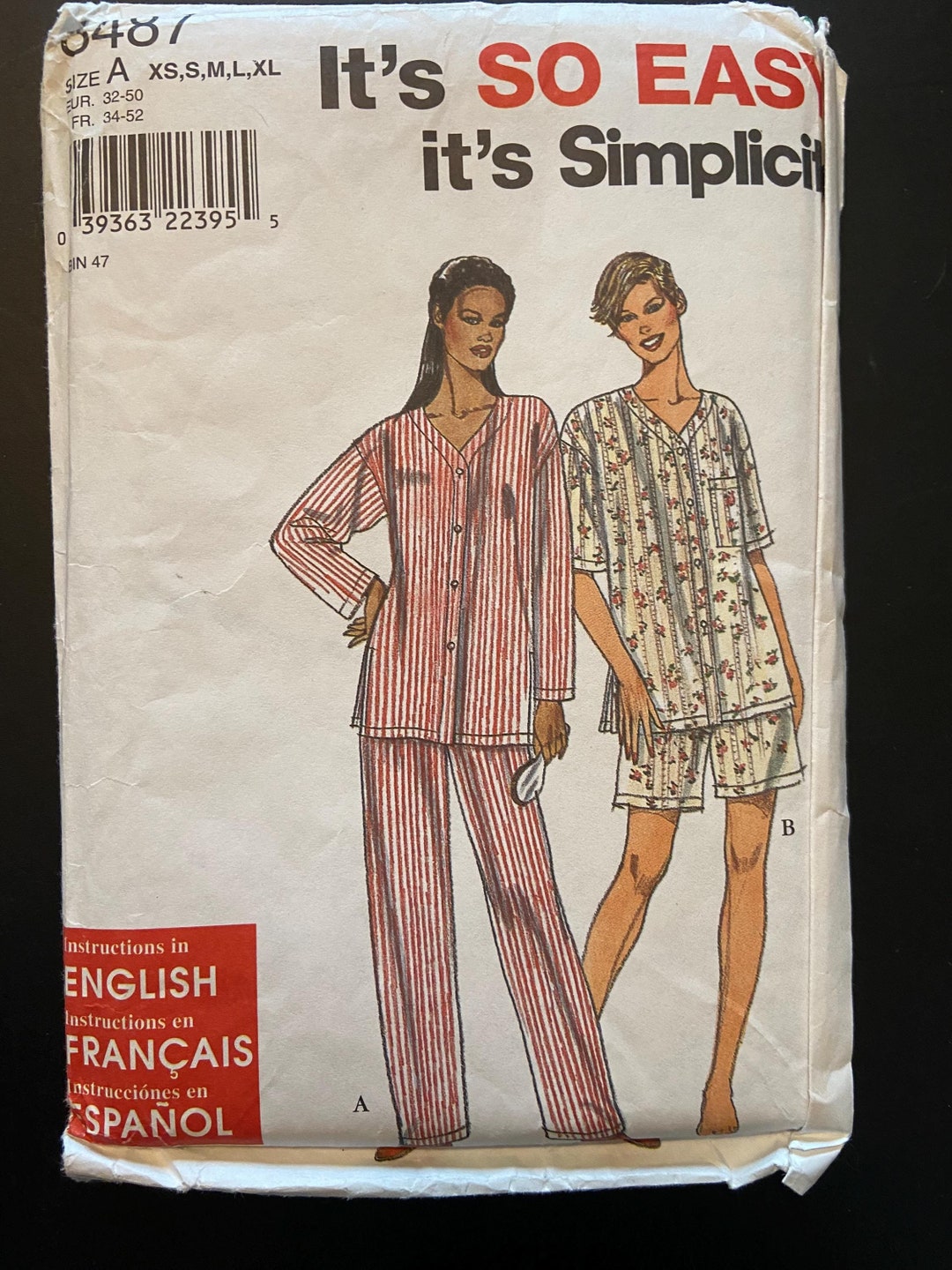 Simplicity 8487 Pattern UNCUT 1990s Vintage Easy Button Front Dropped ...