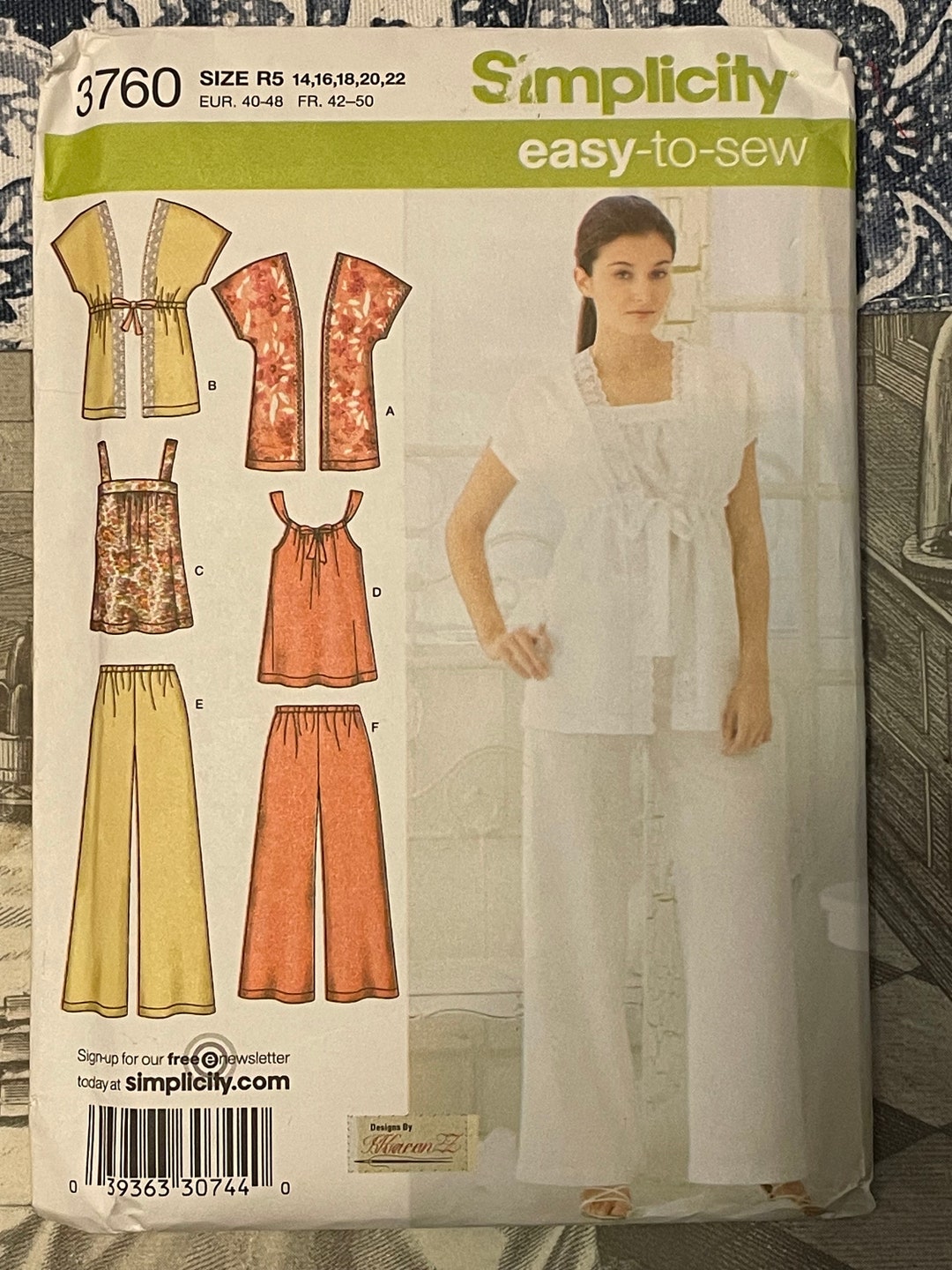 Simplicity 3760 Pattern UNCUT 2000s Karen Z Easy Sleeveless Flared Top ...