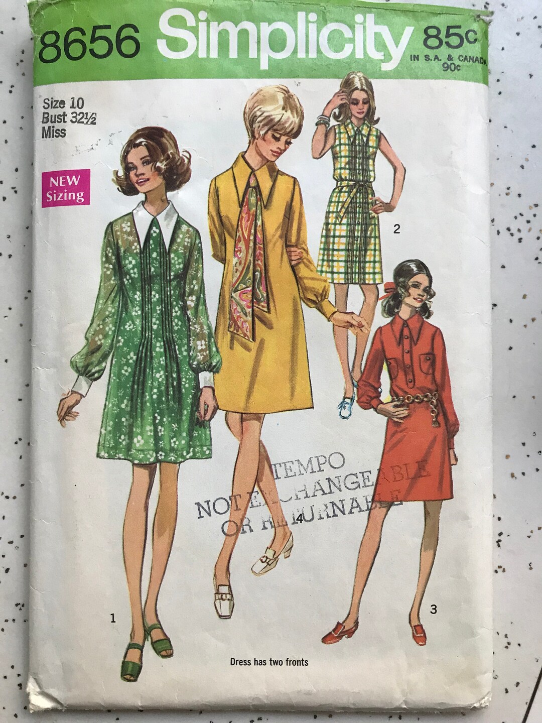 Simplicity 8656 Pattern CUT Missing Facings 1960s Shirtdress With ...