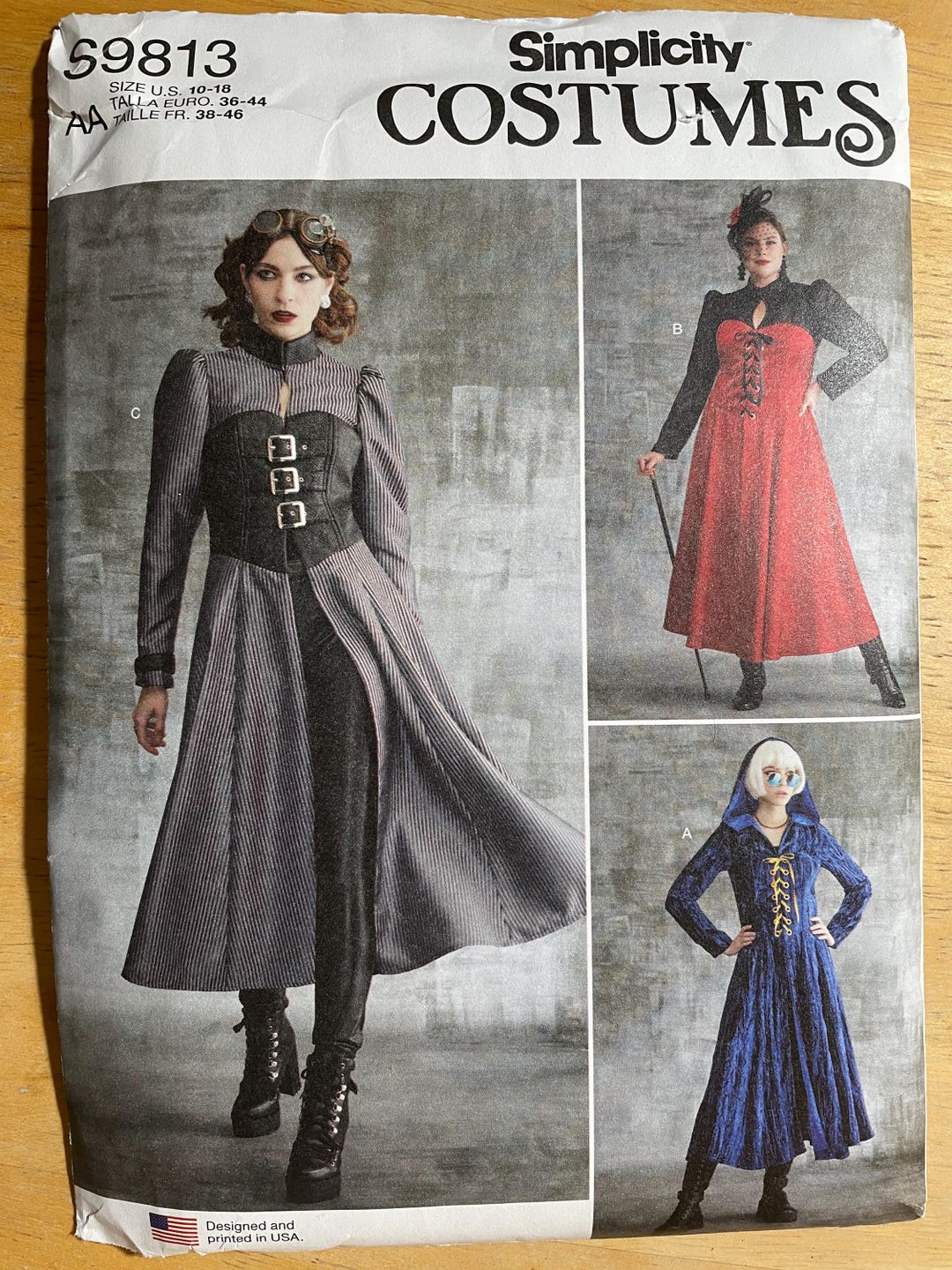 Simplicity S9813 9813 11922 Pattern UNCUT Gothic Steampunk Boned Corset ...