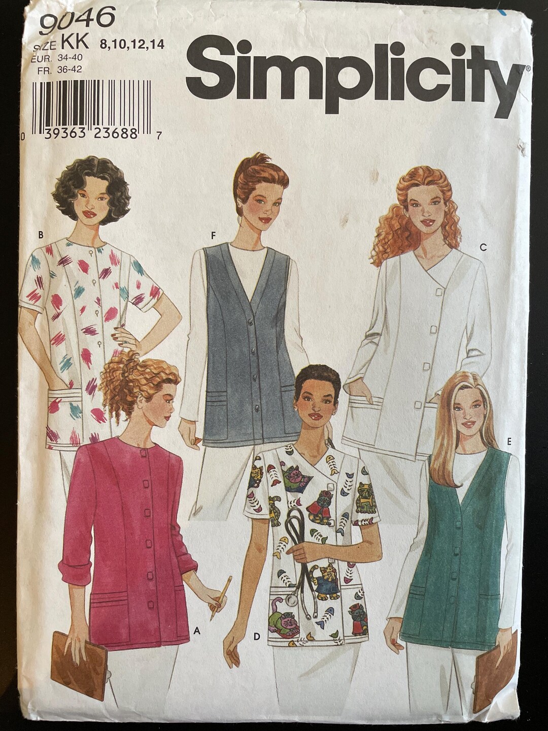 Simplicity 9046 Pattern UNCUT 1990s Vintage Button Front Asymmetrical ...
