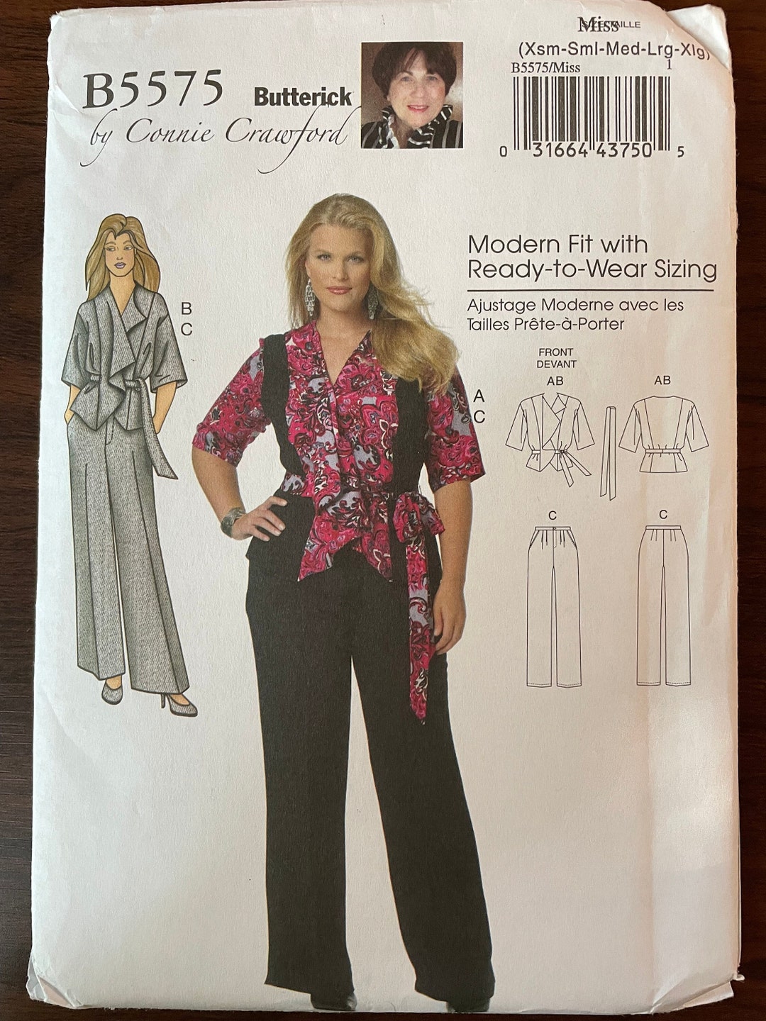 Butterick B5575 5575 Pattern UNCUT Connie Crawford Short Sleeve Jacket ...