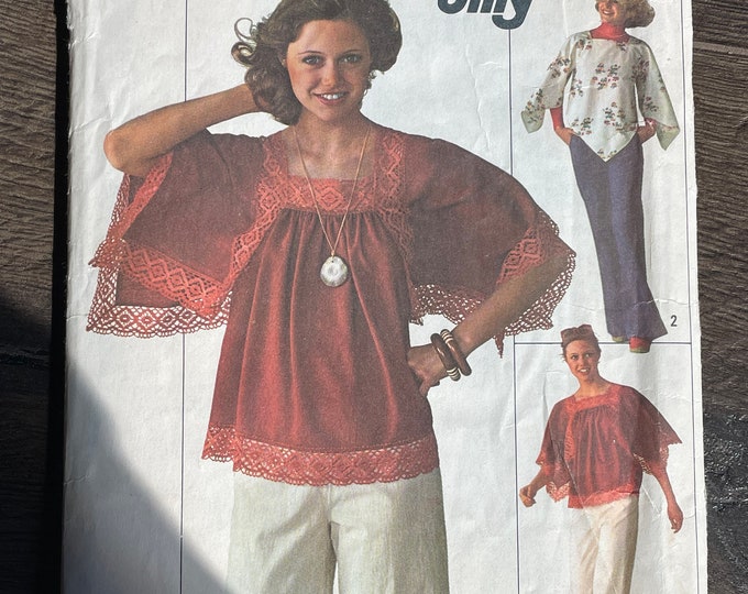 Simplicity 7569 Pattern CUT Complete Vintage 1970s Jiffy Top With Angel ...