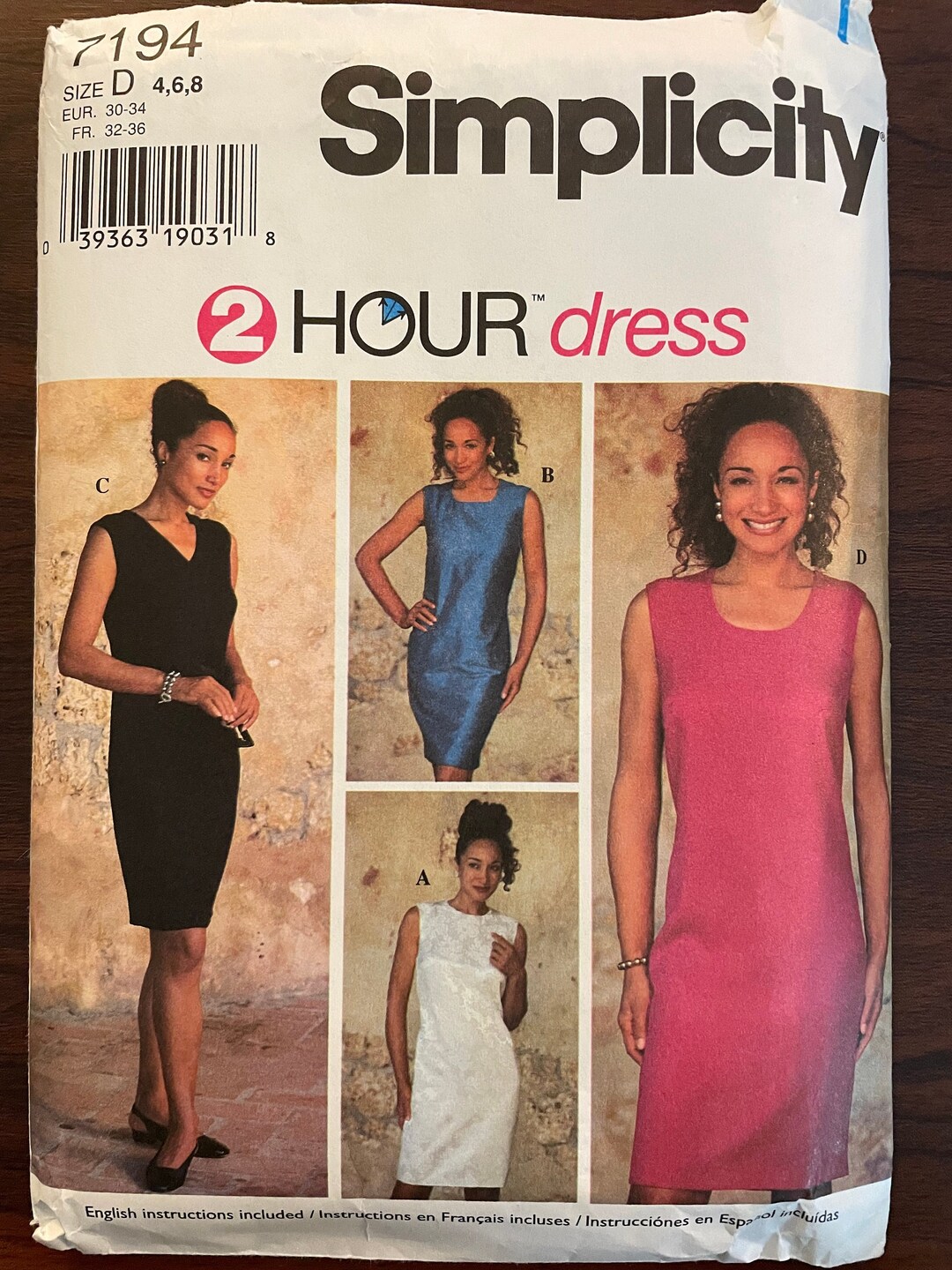 Simplicity 7194 Pattern UNCUT Vintage 1990s Easy 2 Hour Dress Sheath in ...