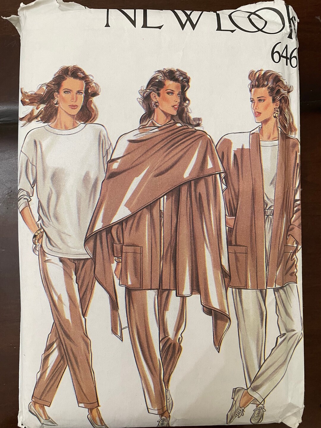 New Look 6461 Pattern CUT Complete Vintage 1990s Long Sleeved Dropped ...