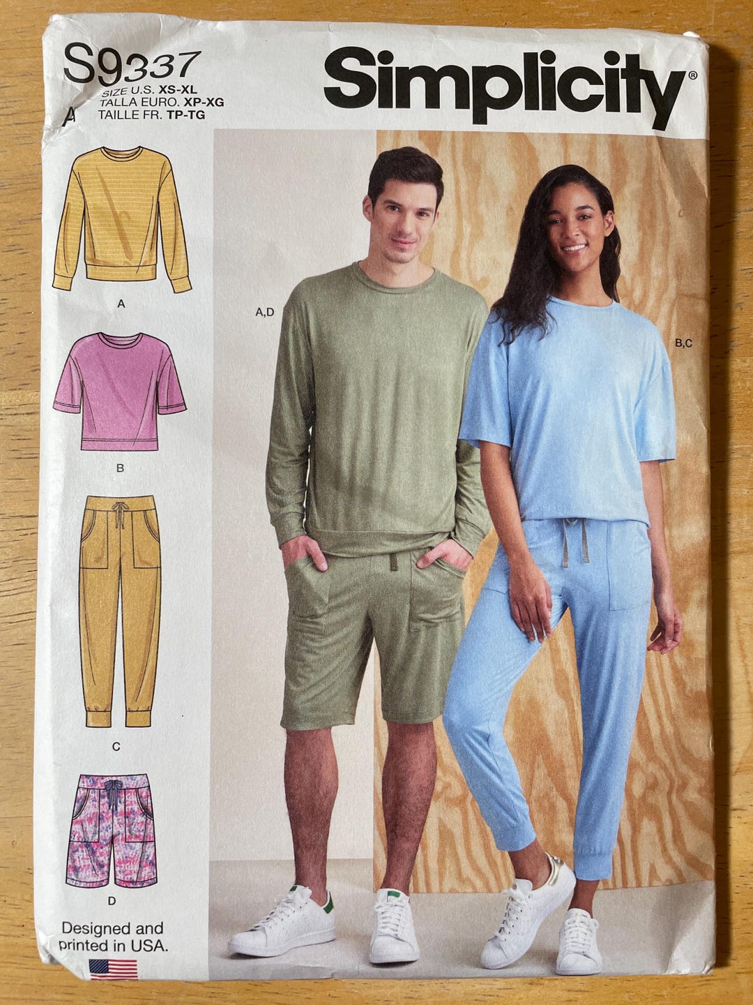 Simplicity S9337 9337 Pattern UNCUT Unisex Long Short Sleeve Top Banded ...