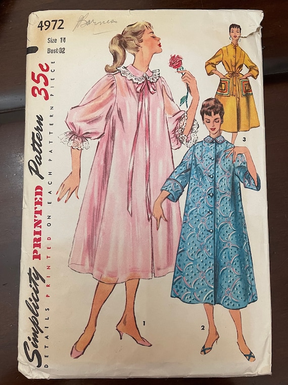 Simplicity 4972 Pattern CUT Complete 1950s Vinage Duster - Etsy