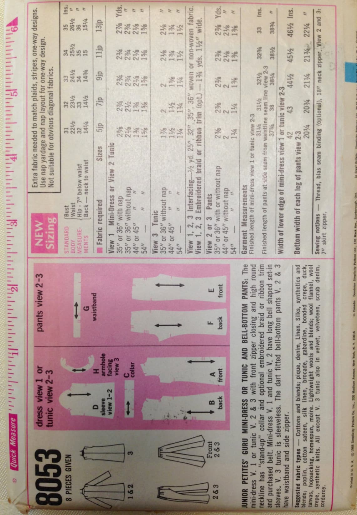 Simplicity 8053 Pattern 1960s Boho Nehru Style Mini Dress or - Etsy