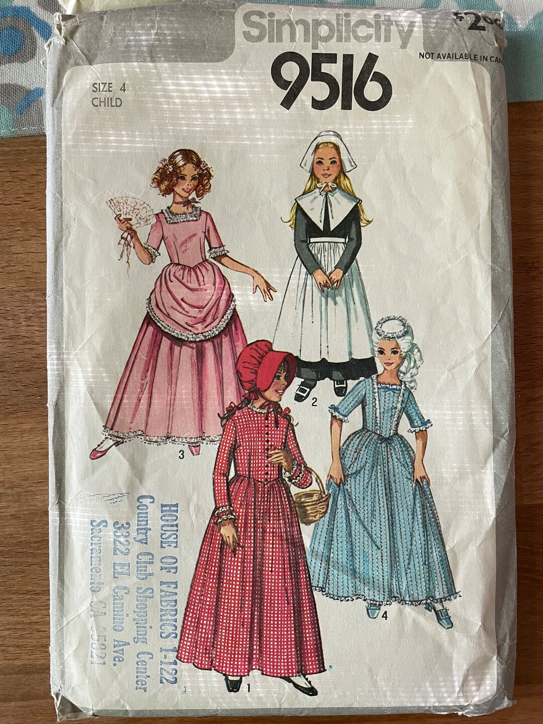 Simplicity 9516 Pattern CUT Complete Vintage 1980s Historical Womens ...