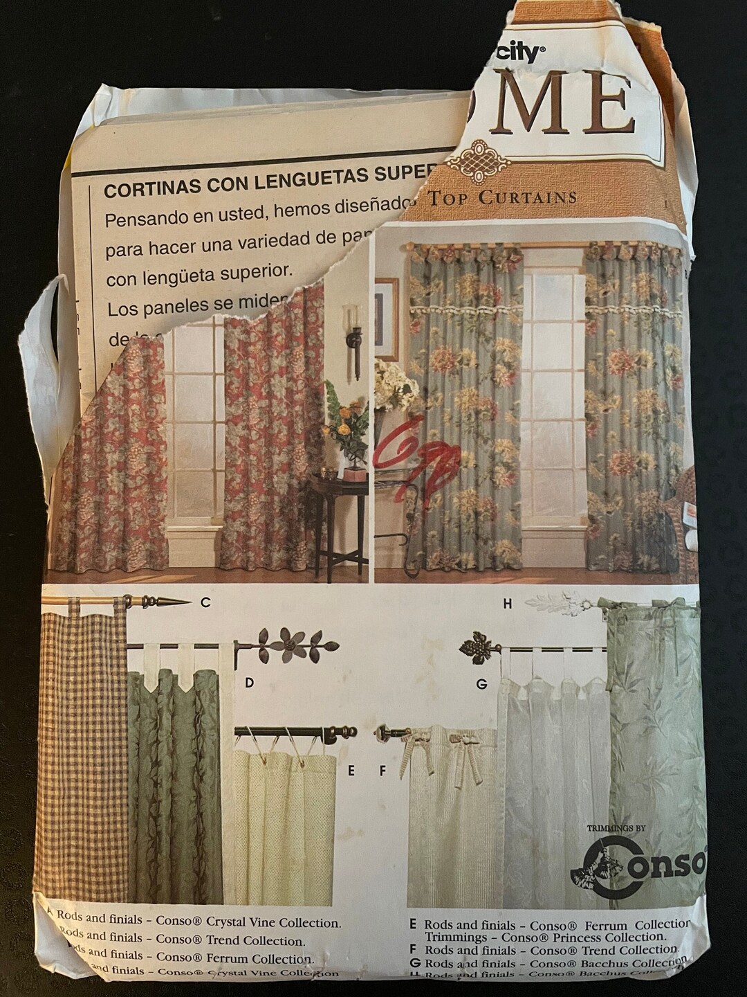 Simplicity 9681 Pattern UNCUT Tab Top Curtains With Puddling Floor ...