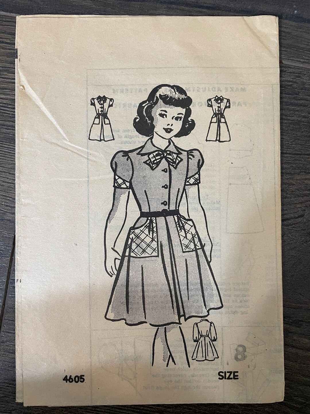 Anne Adams 4605 Pattern CUT Complete Vintage 1940s Vintage Girl's ...