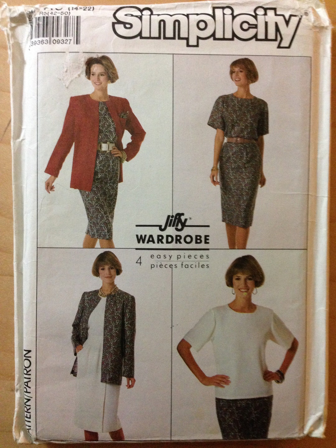Simplicity 9254 Pattern UNCUT Vintage 1980s Jiffy Collarless Unlined ...