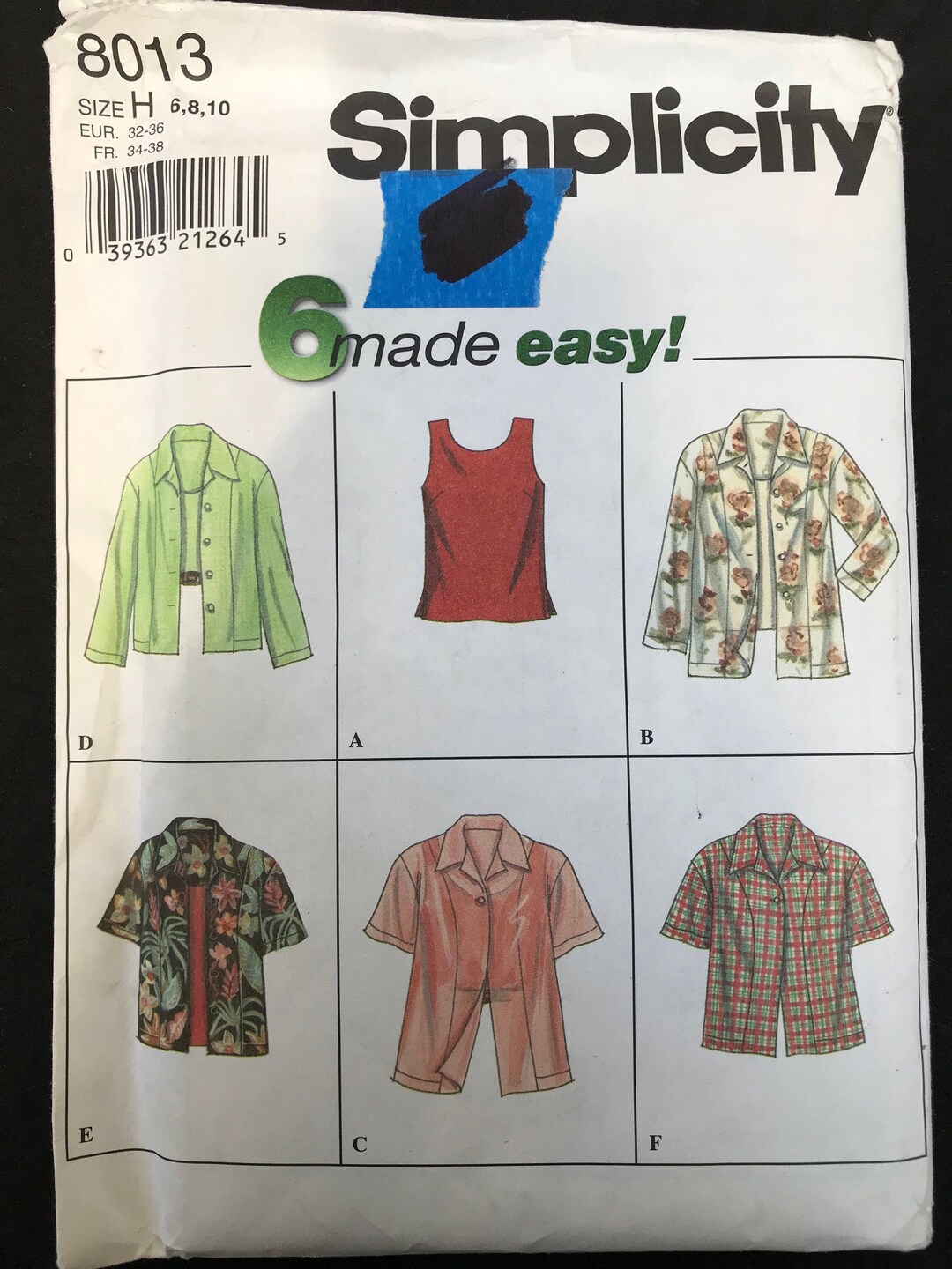 Simplicity 8013 Pattern UNCUT Vintage 2000s Easy Scoop Neck Tank Top ...