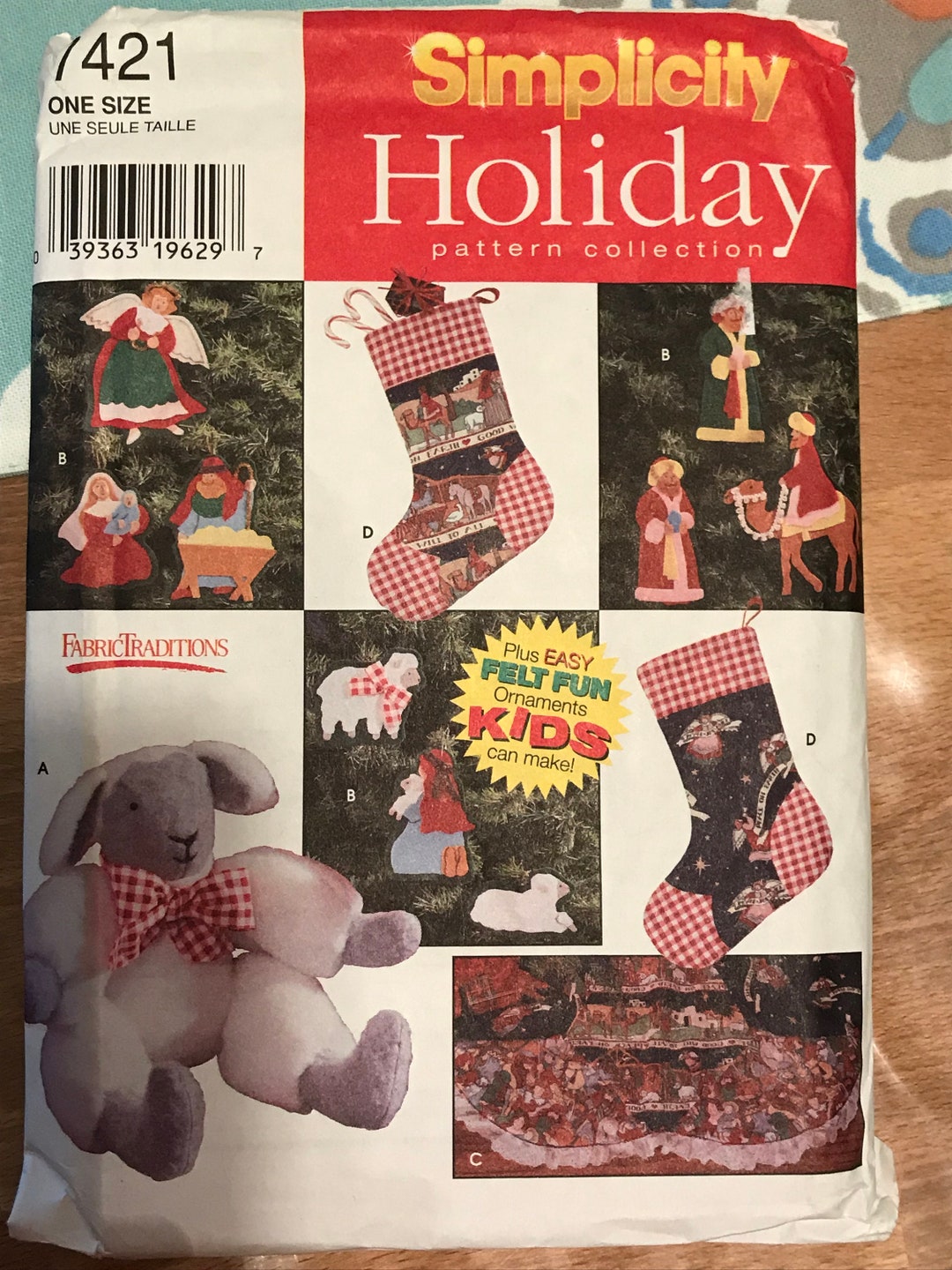Simplicity 7421 Pattern UNCUT 1990s Vintage Holiday Collection Felt ...
