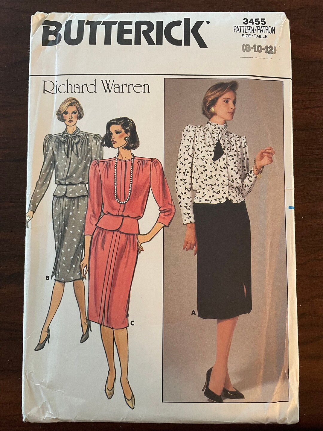 Butterick 3455 Pattern UNCUT Designer Richard Warren Blouson Two Piece ...