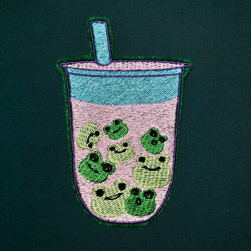 Milk Tea Boba Embroidered Patch Iron On | Etsy