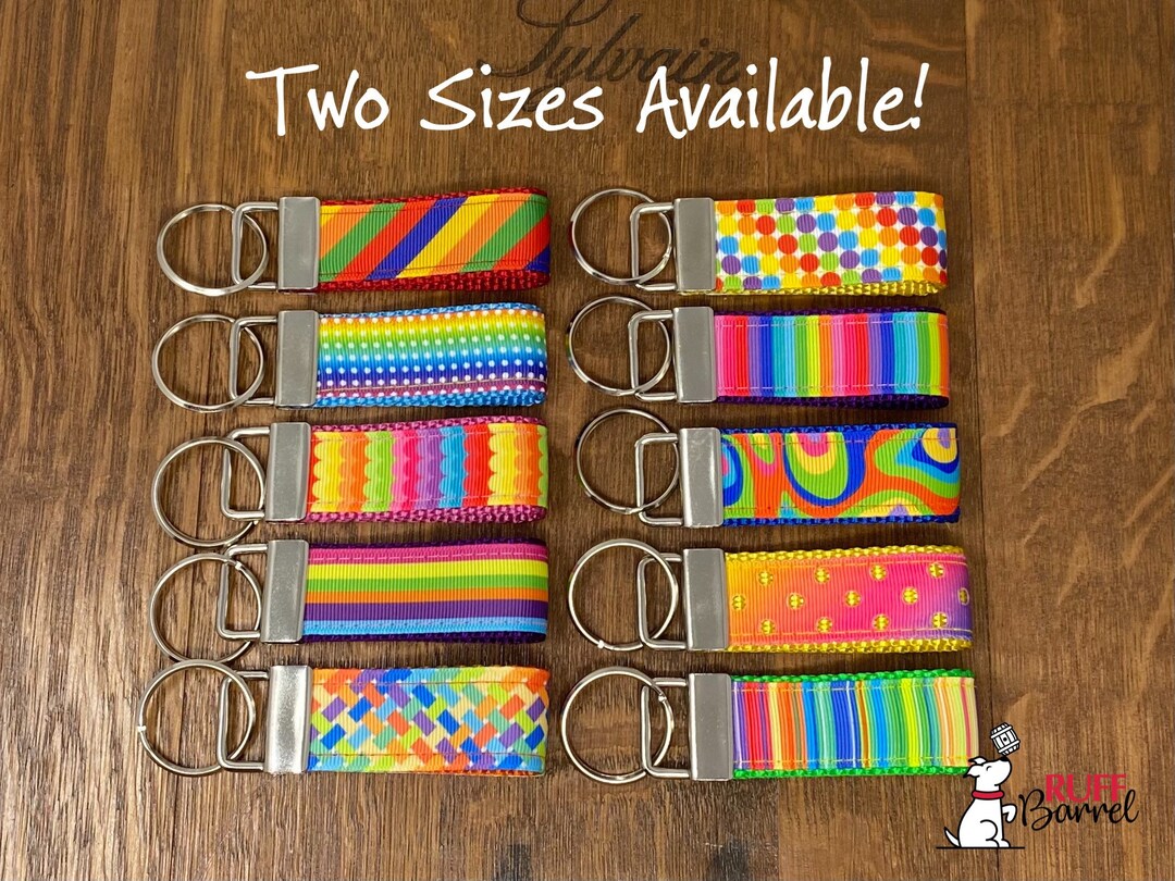 Rainbow Key Fob Colorful Ribbon Keychain Mini Key Fob - Etsy.de