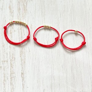 14K Gold Couple Promise Rings, Red String of Fate, Waterproof Ring, 2mm ...