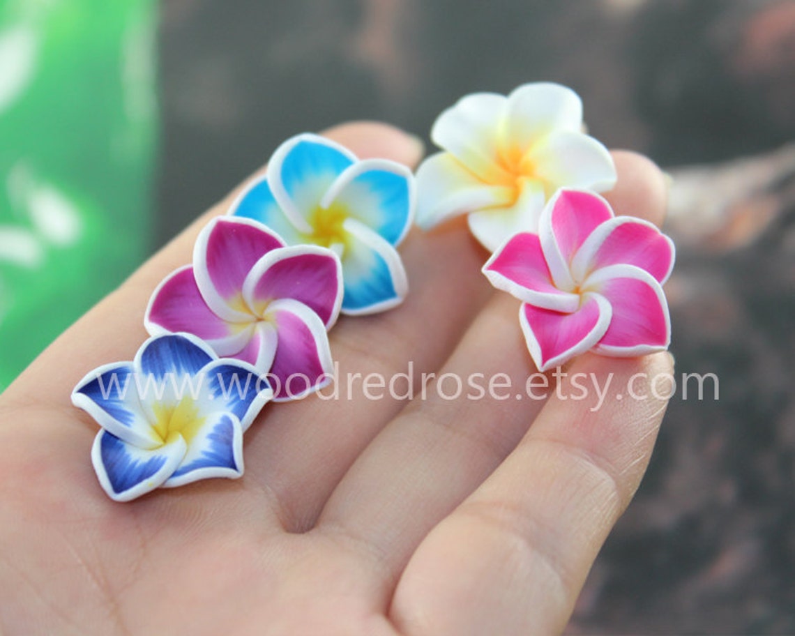 Plumeria Belly Button Ring Blue Hawaiian Flower Belly Button | Etsy