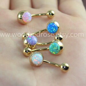 Fire Opal Belly Button Ring Opal Belly Rings Opal Navel - Etsy