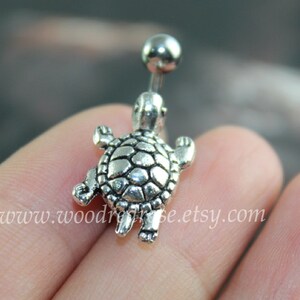 Turtle Belly Button Rings, Turtle Belly Rings, Turtle Button Jewelry ...