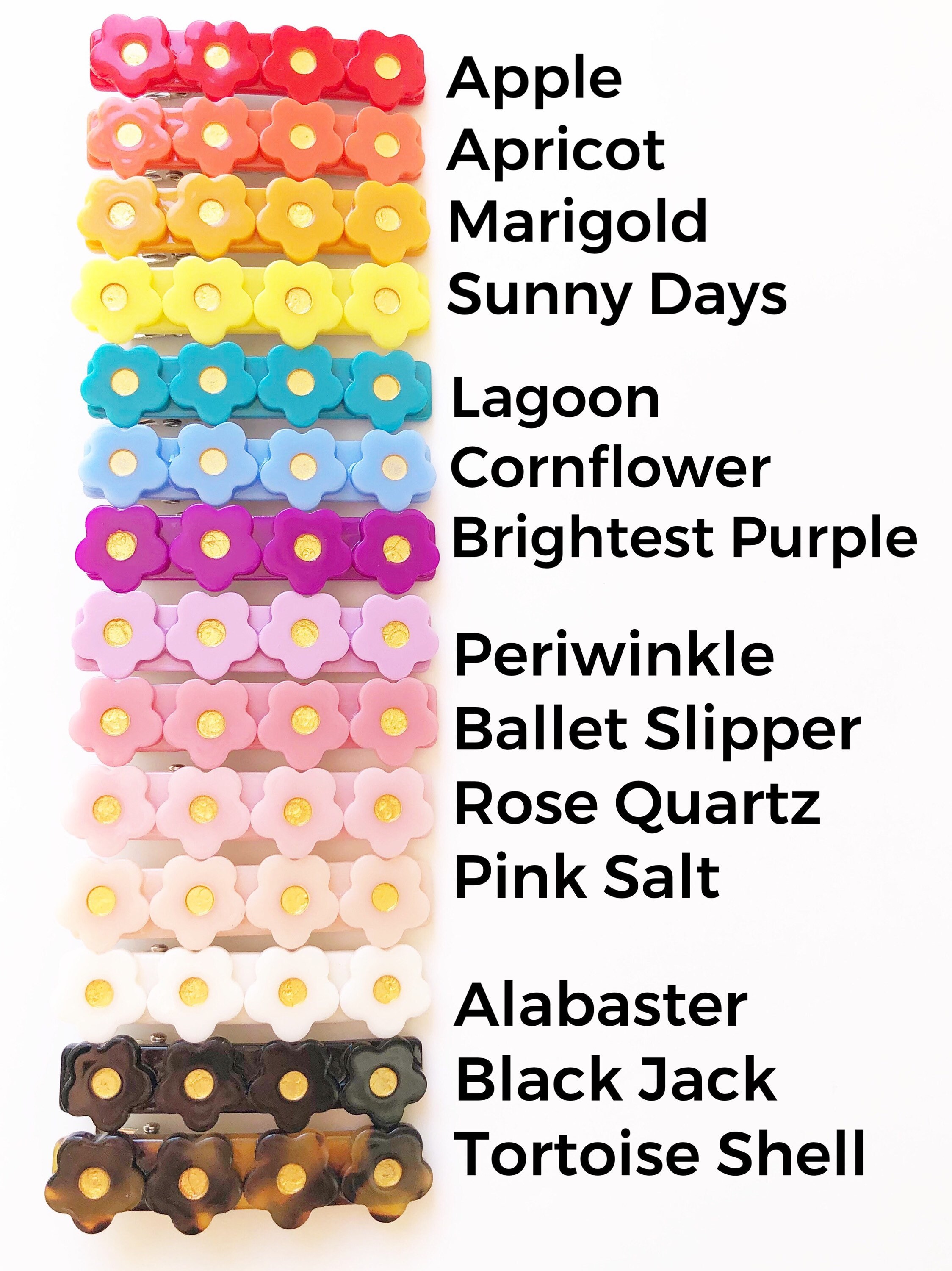 FLOWER POWER hair clips. Acrylic. Resin. Bar clips. Hair clips | Etsy