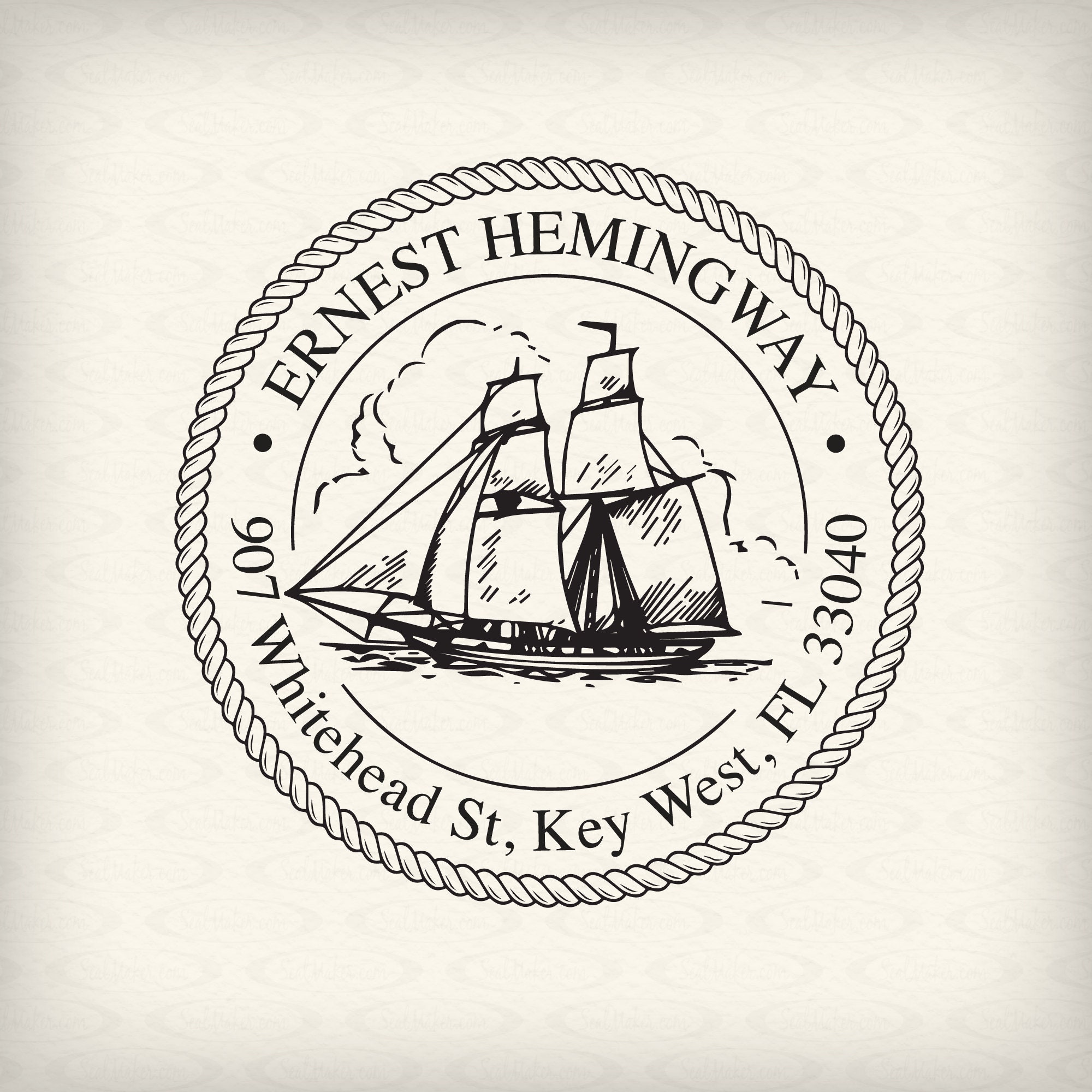 Custom Self-inking Address Stamp Sailboat Maritime Theme - Etsy